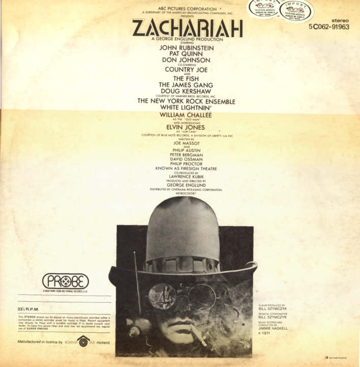 Zachariah: The First Electric Western - Fonts In Use