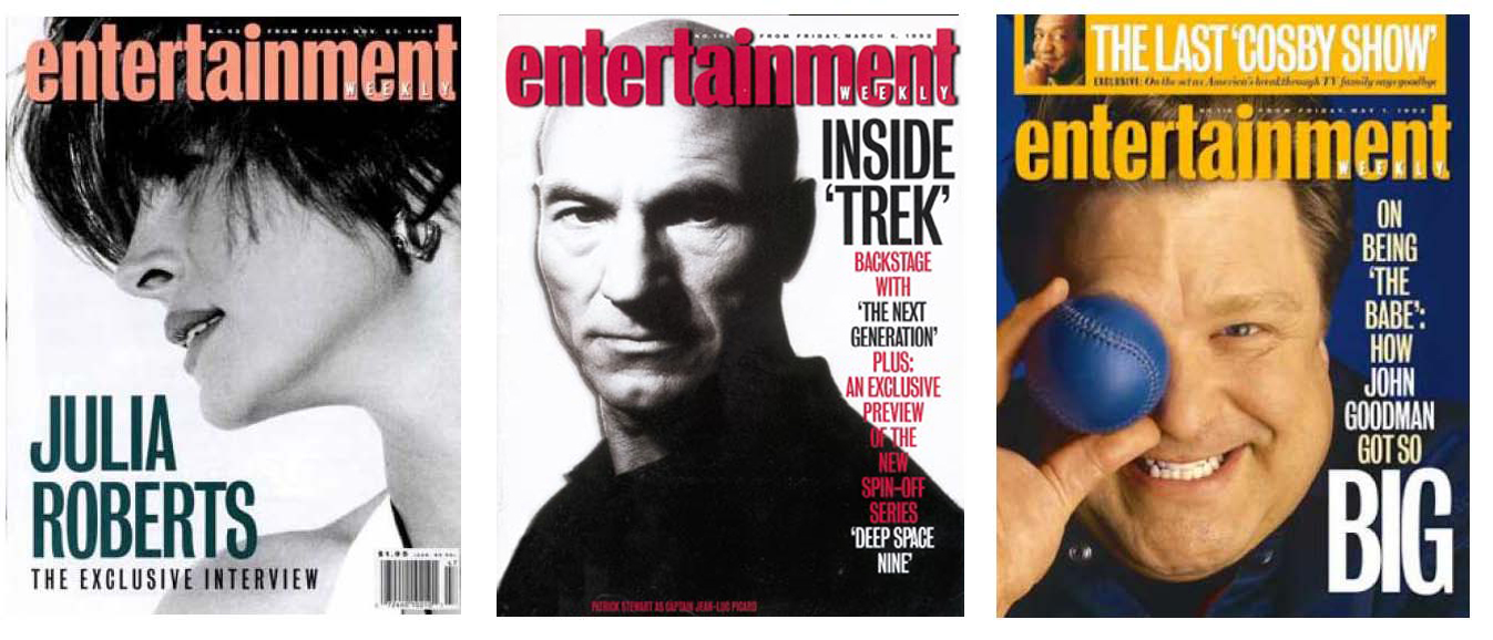 Entertainment Weekly covers, 1990–94 - Fonts In Use
