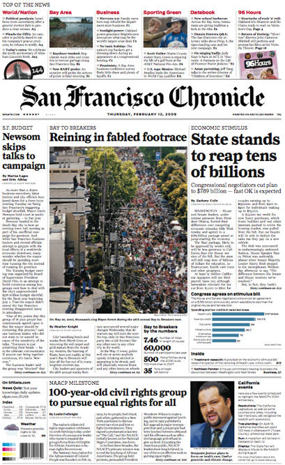 San Francisco Chronicle (2008) - Fonts In Use