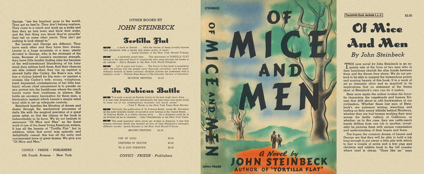 Of Mice and Men by John Steinbeck, first edition - Fonts In Use