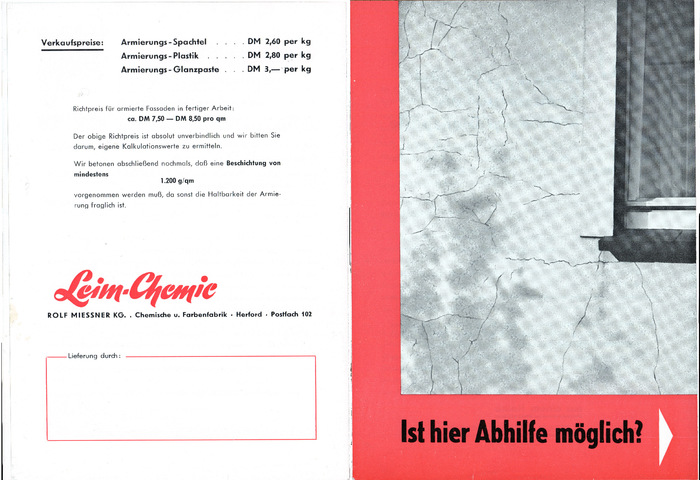 Leim-Chemie ad insert - Fonts In Use