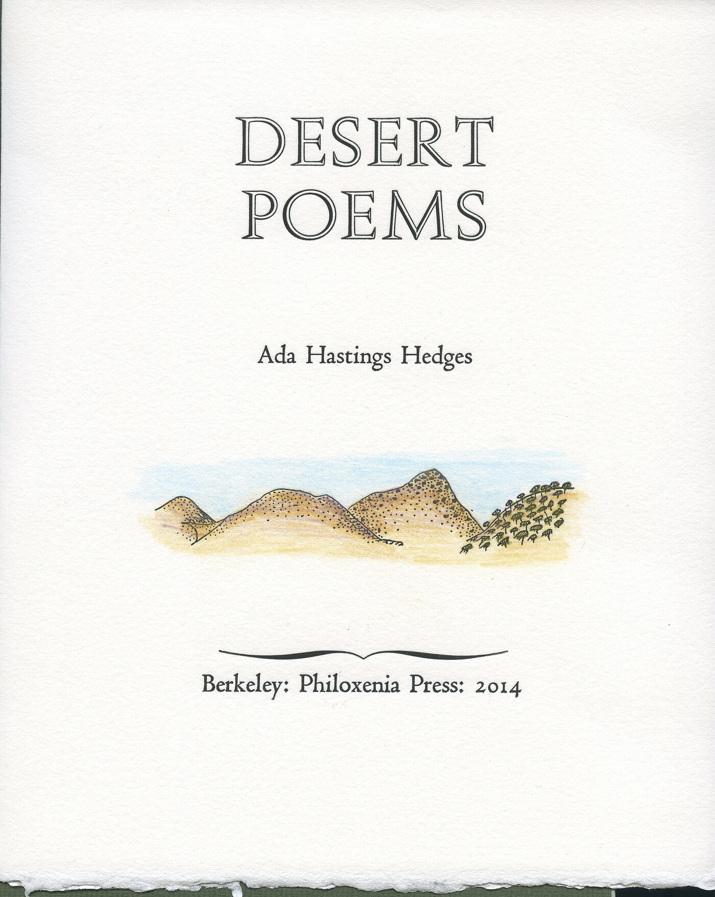 Desert Poems by Ada Hastings Hedges - Fonts In Use