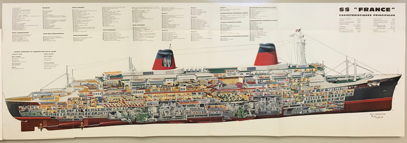 SS France: Croisière de Europe, 1969 - Fonts In Use