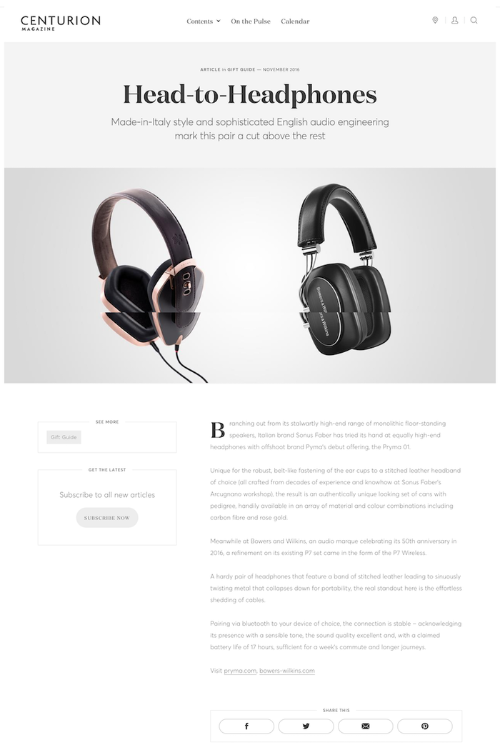 Centurion online magazine - Fonts In Use