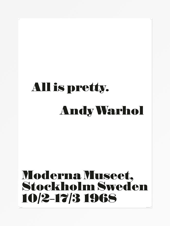 Andy Warhol at the Moderna Museet posters, 1968 - Fonts In Use