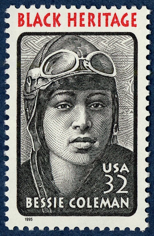 Black Heritage: Bessie Coleman stamp - Fonts In Use