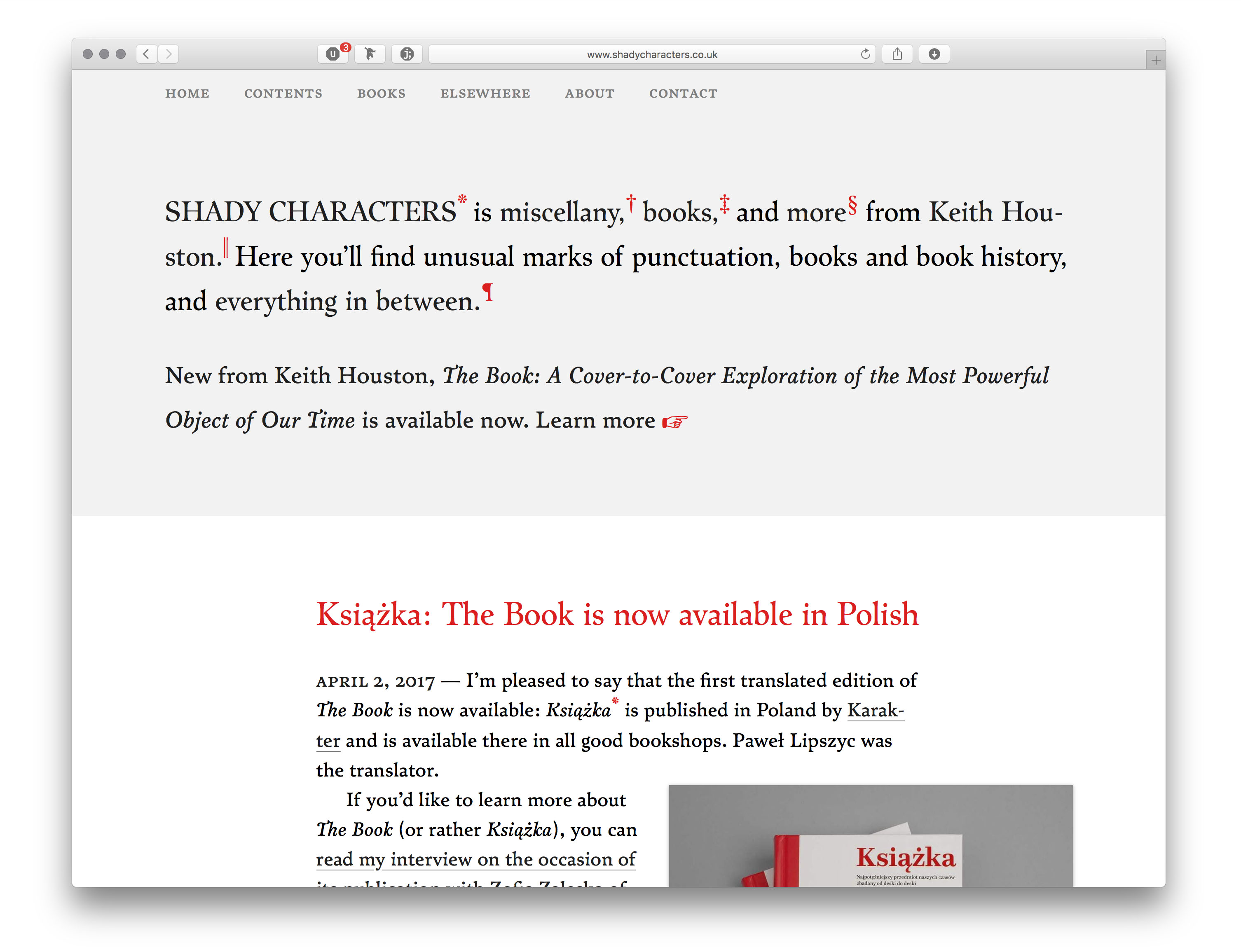 Shady Characters website - Fonts In Use