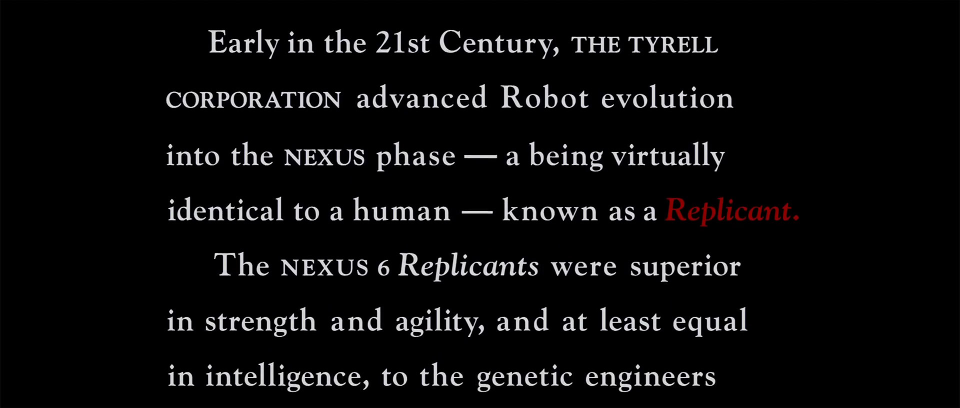 Blade Runner title sequence (Workprint and Theatrical versions) - Fonts ...