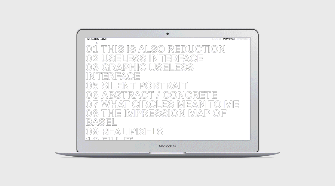 Hyunjun Jang’s website (2017) - Fonts In Use