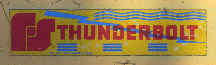 Thunderbolt air raid siren ad & decal - Fonts In Use