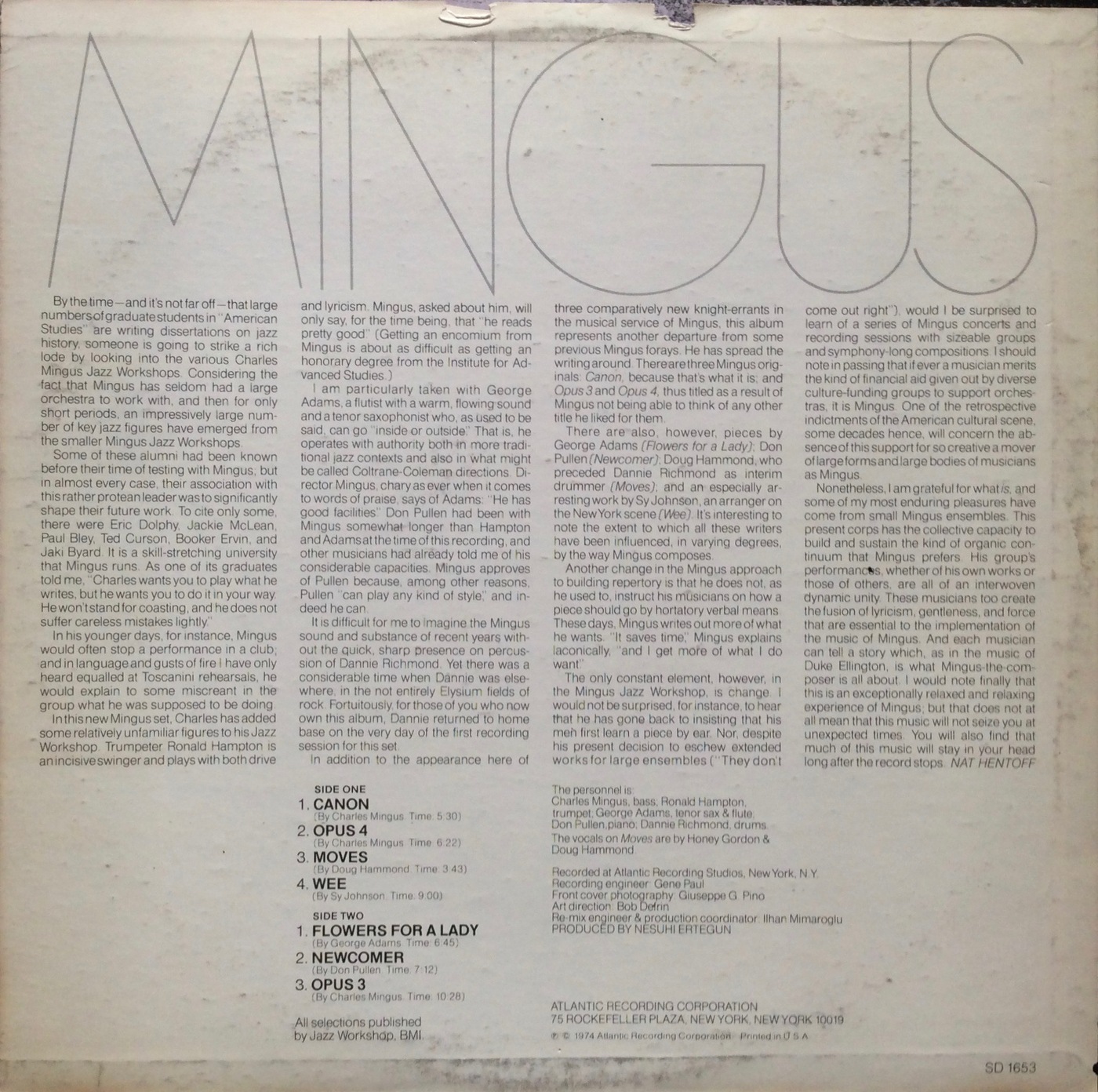 Charles Mingus — Mingus Moves album art - Fonts In Use