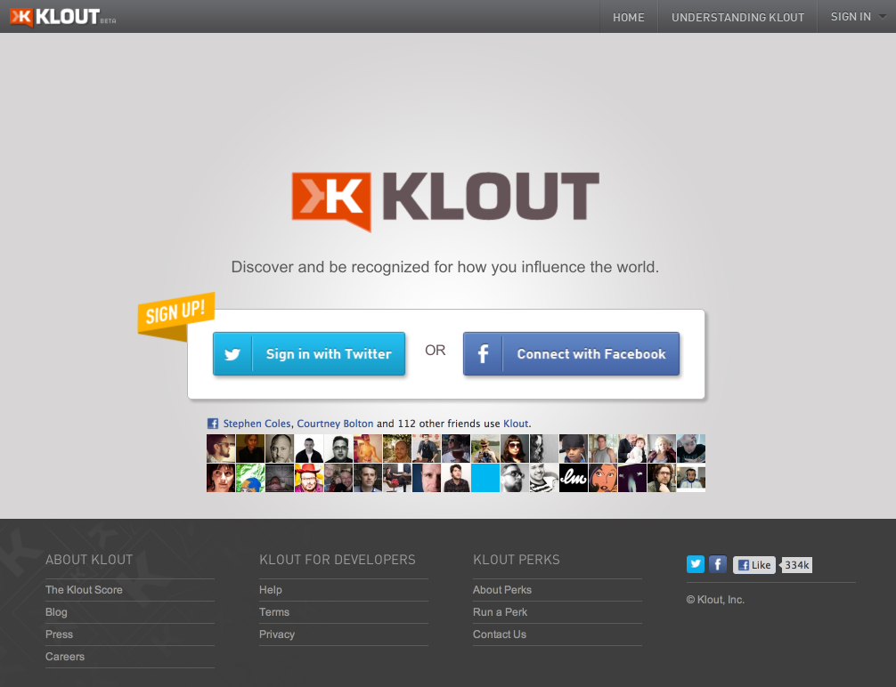 Klout - Fonts In Use