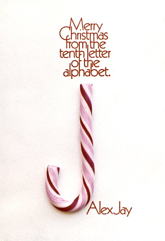 Alex Jay Christmas Card, 1977 - Fonts In Use