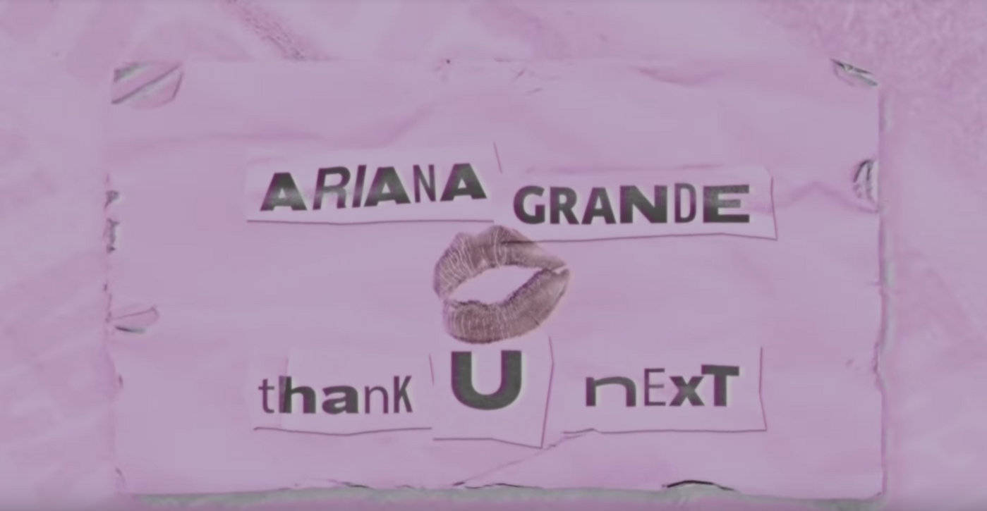 Ariana Grande, “thank u, next” lyric video - Fonts In Use