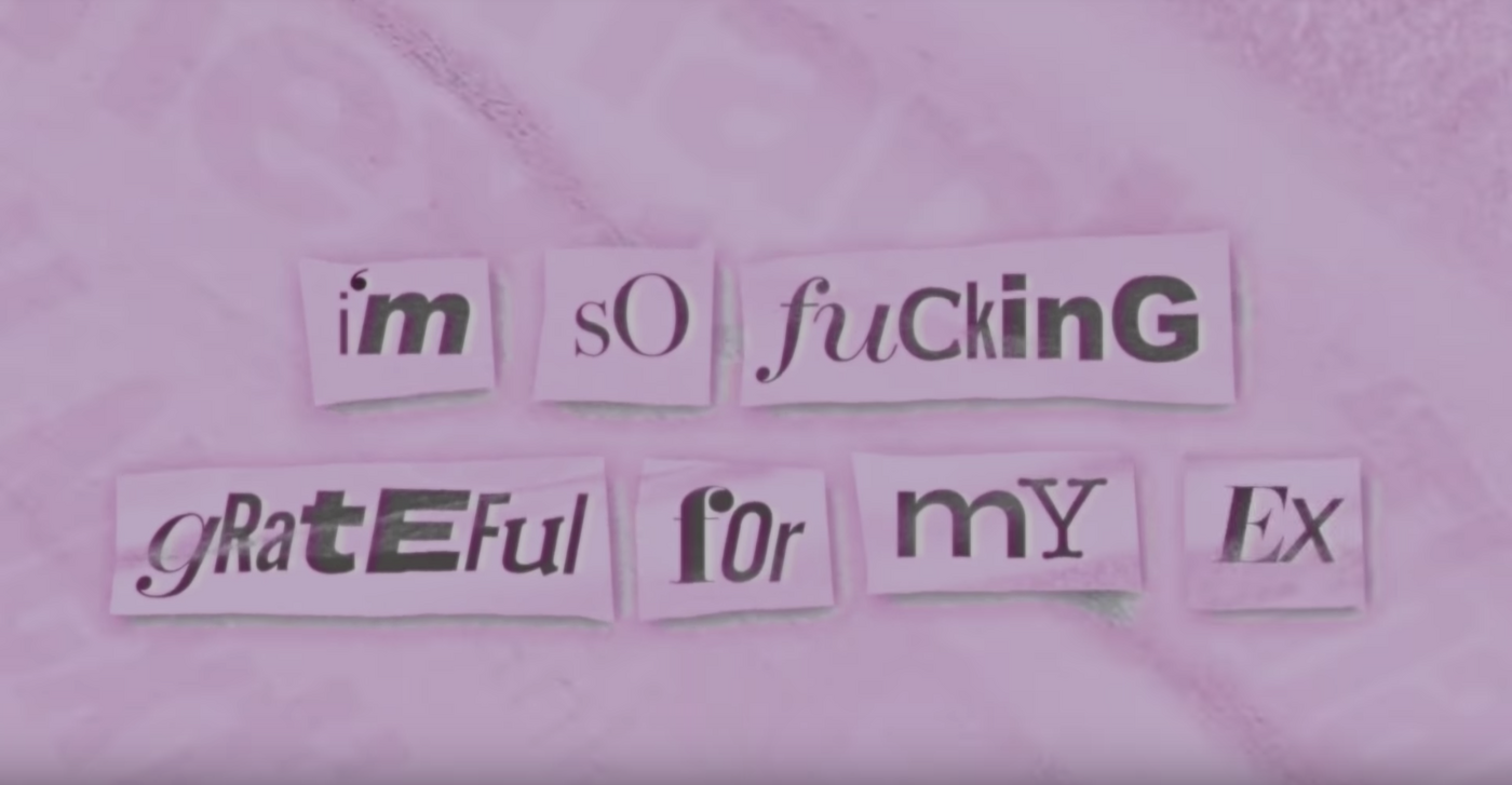 Ariana Grande, “thank u, next” lyric video - Fonts In Use