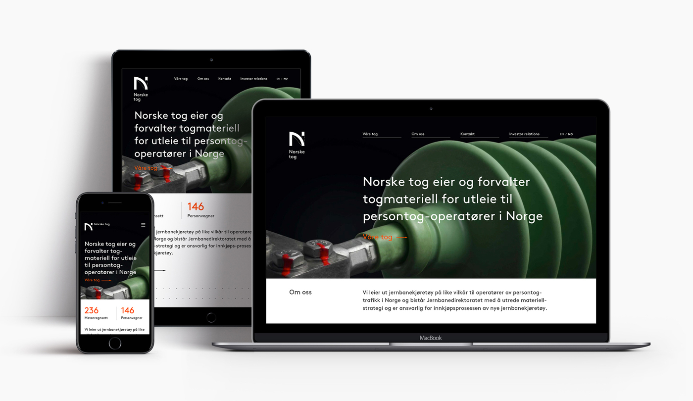 Norske tog website - Fonts In Use