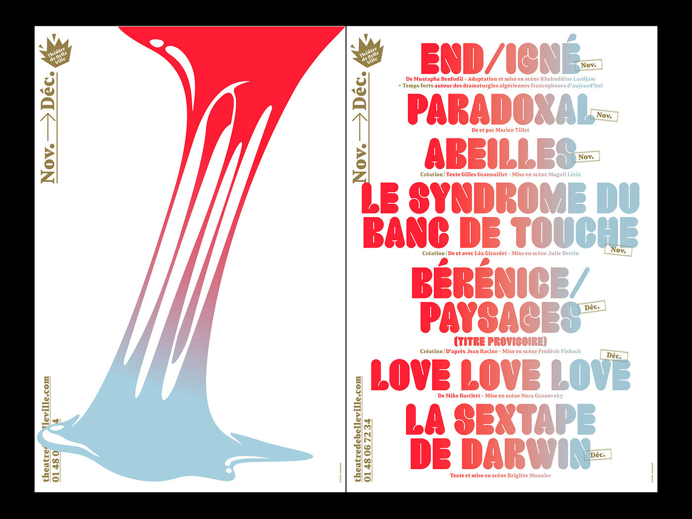 Théâtre de Belleville, Season 2018–2019 - Fonts In Use