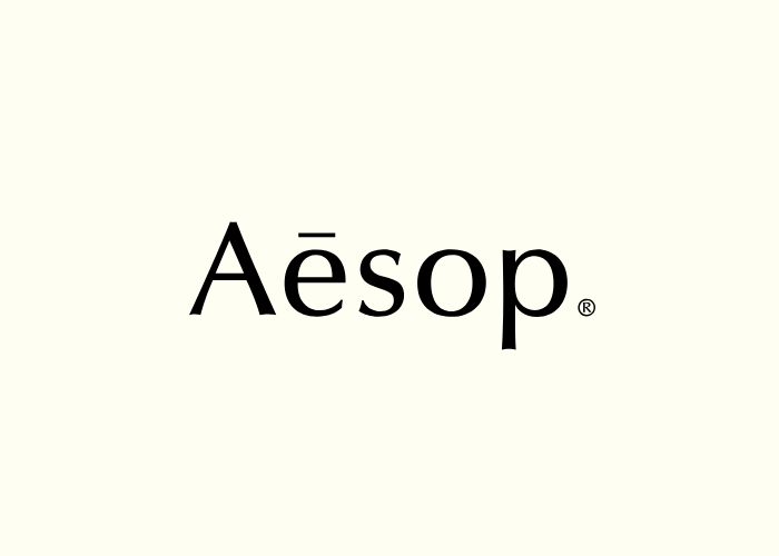Aēsop logo, website and packaging - Fonts In Use