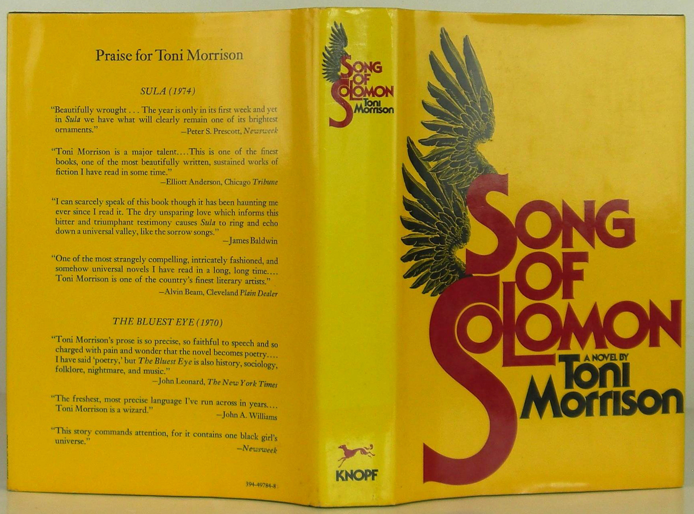 Song of Solomon by Toni Morrison (Alfred A. Knopf) - Fonts In Use