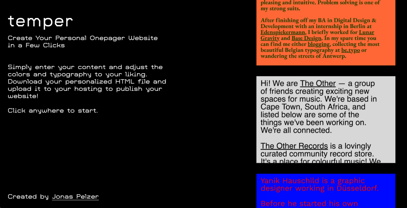 Temper - Fonts In Use