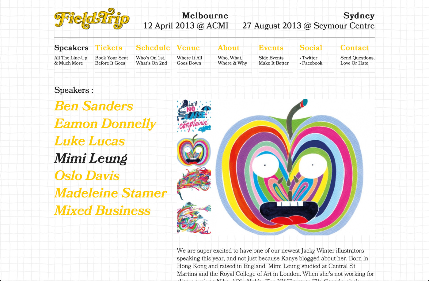Field Trip website - Fonts In Use