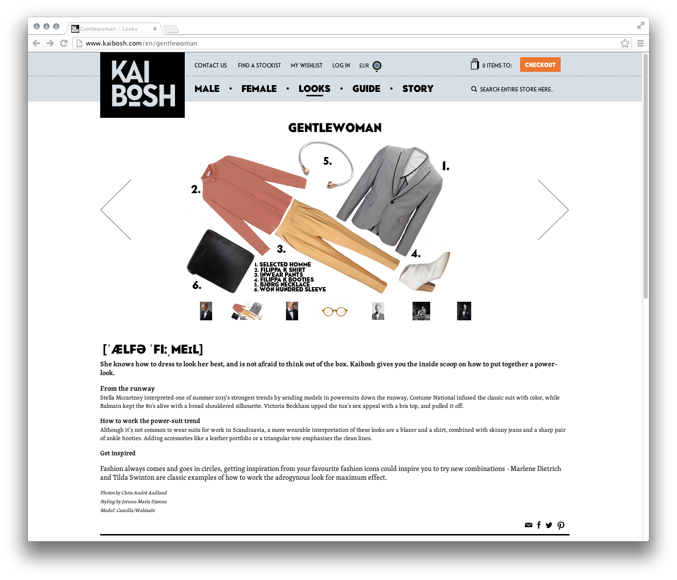 Kaibosh website - Fonts In Use
