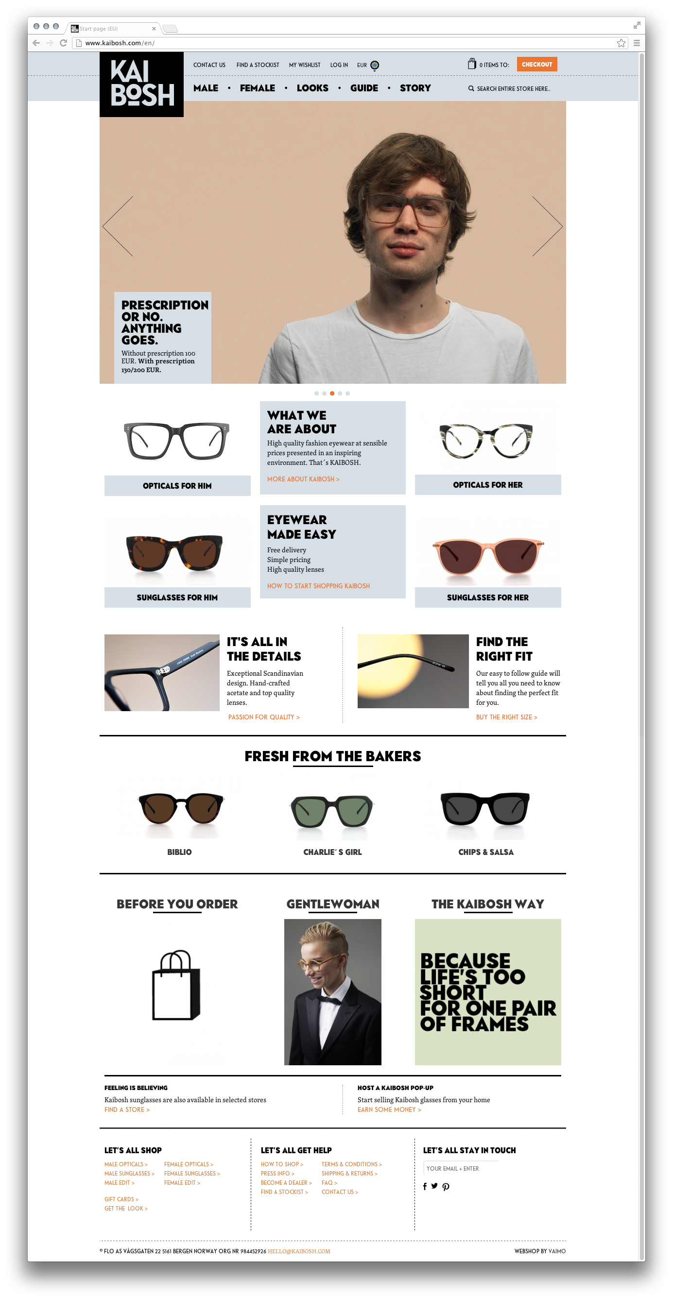 Kaibosh website - Fonts In Use
