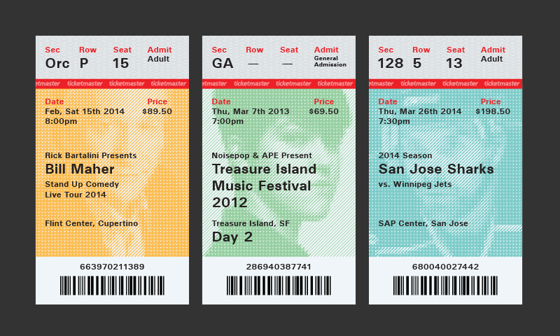 Ticketmaster Ticket Redesign Proposal - Fonts In Use