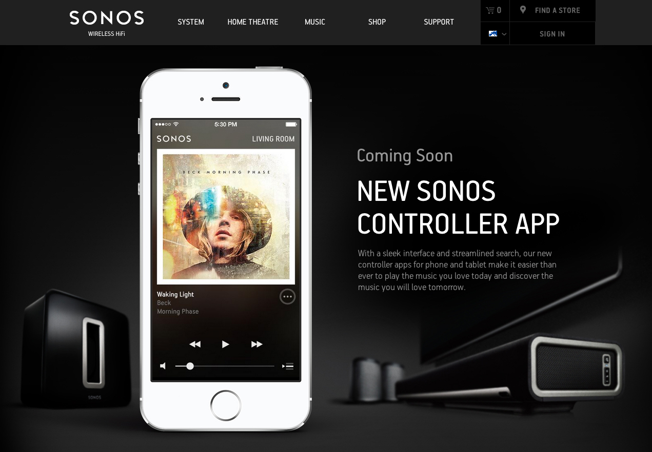 Sonos website - Fonts In Use