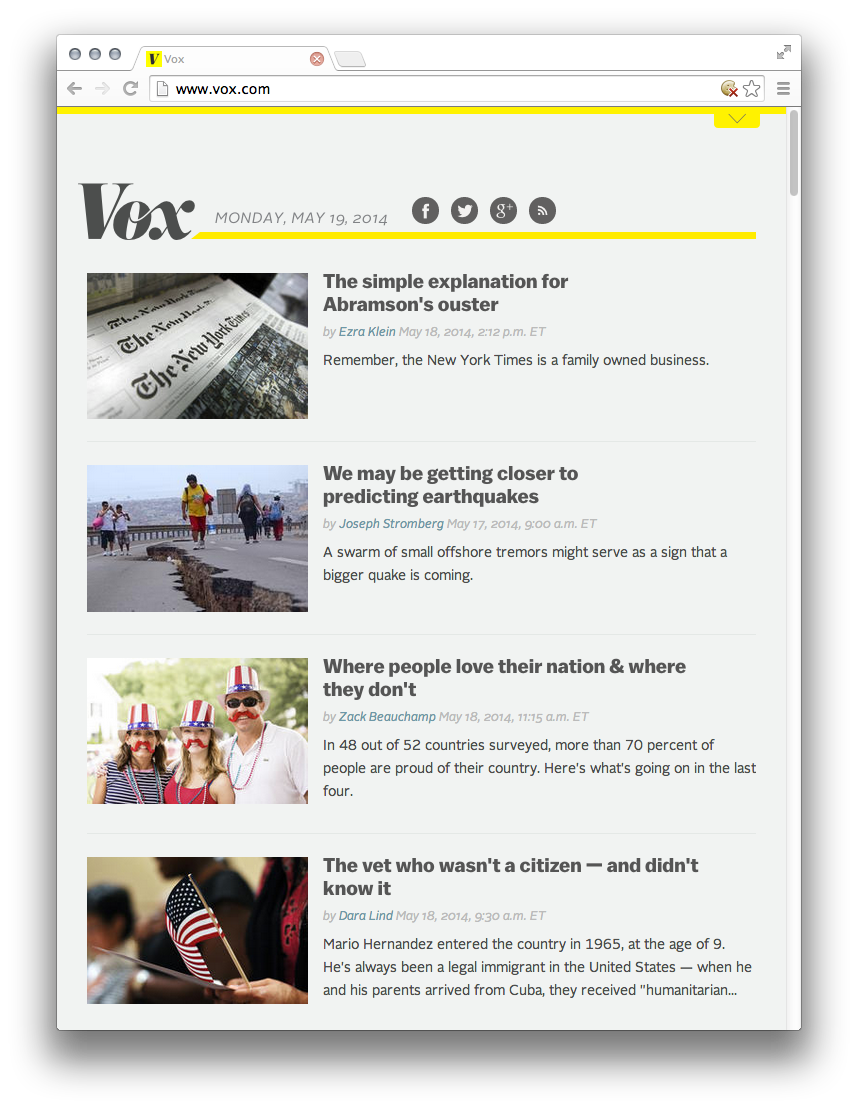Vox website - Fonts In Use