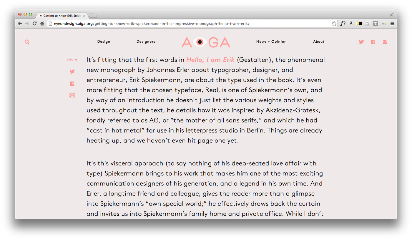 Eye On Design: AIGA Blog - Fonts In Use