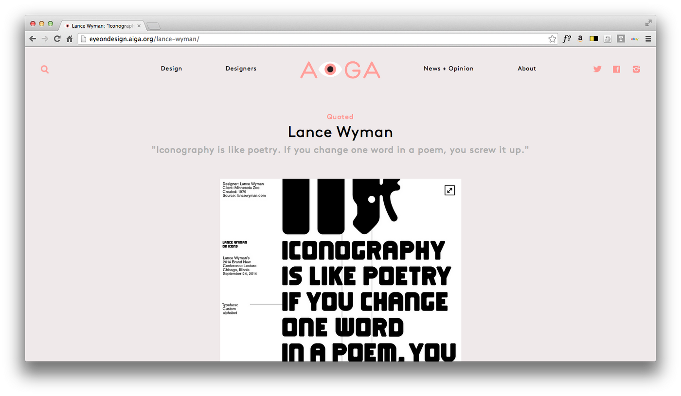Eye On Design: AIGA Blog - Fonts In Use