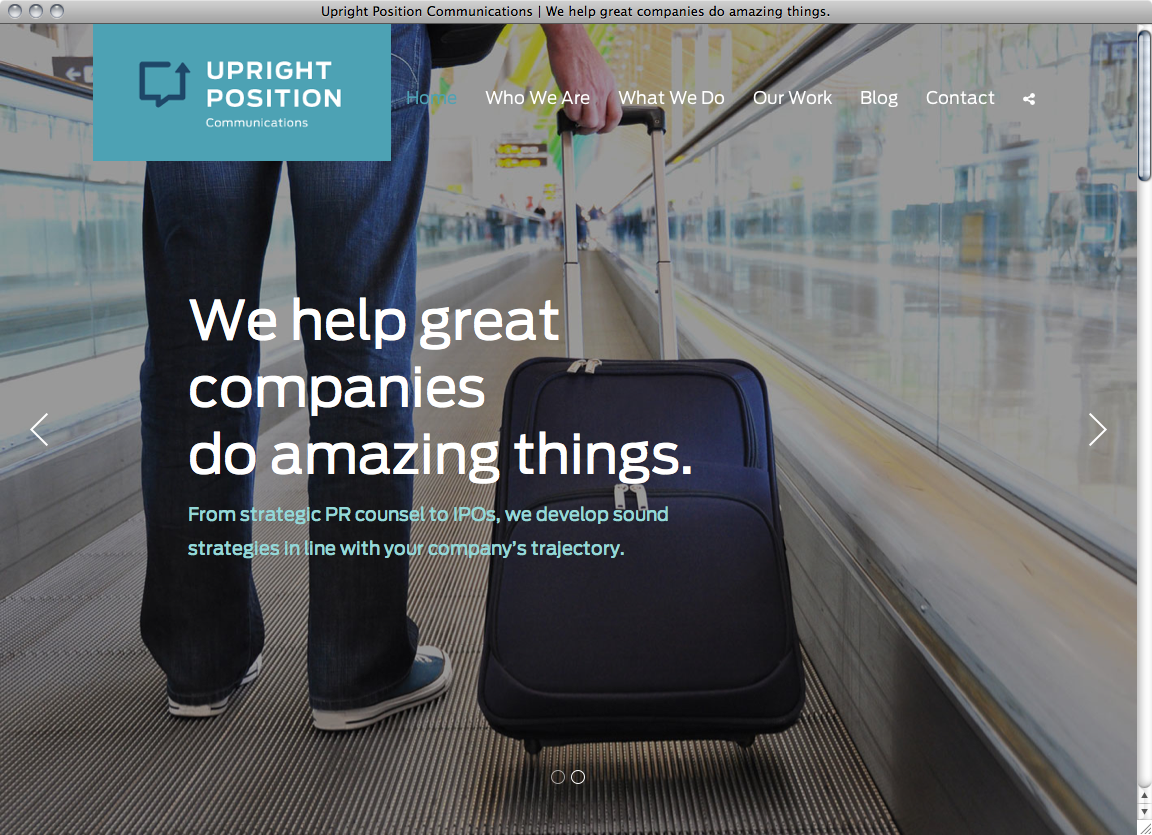 Upright Position Communications website - Fonts In Use
