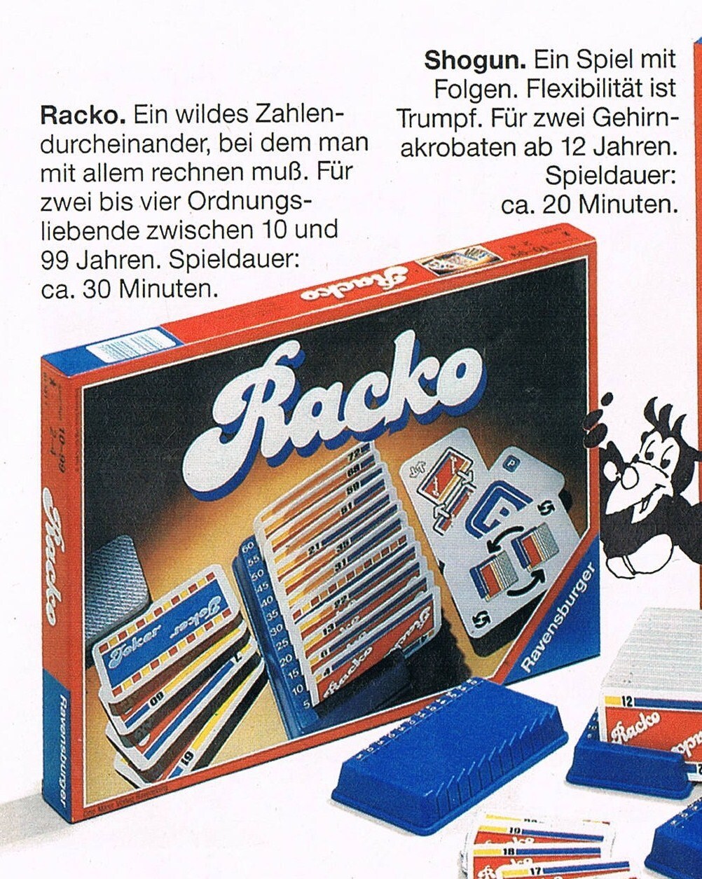 Racko (Rack-o), Ravensburger edition - Fonts In Use