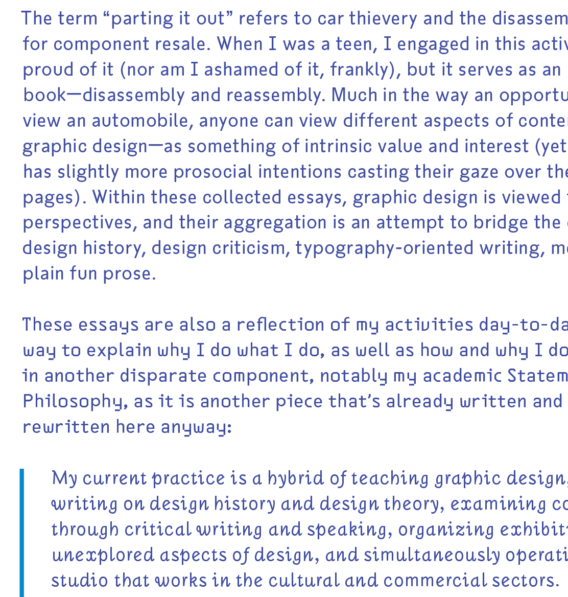 Parting It Out. Writing on Graphic Design by Ian Lynam - Fonts In Use