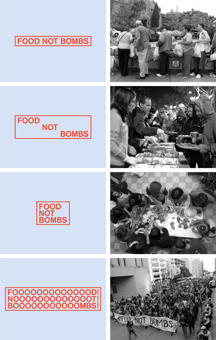 Food Not Bombs hypothetical redesign - Fonts In Use