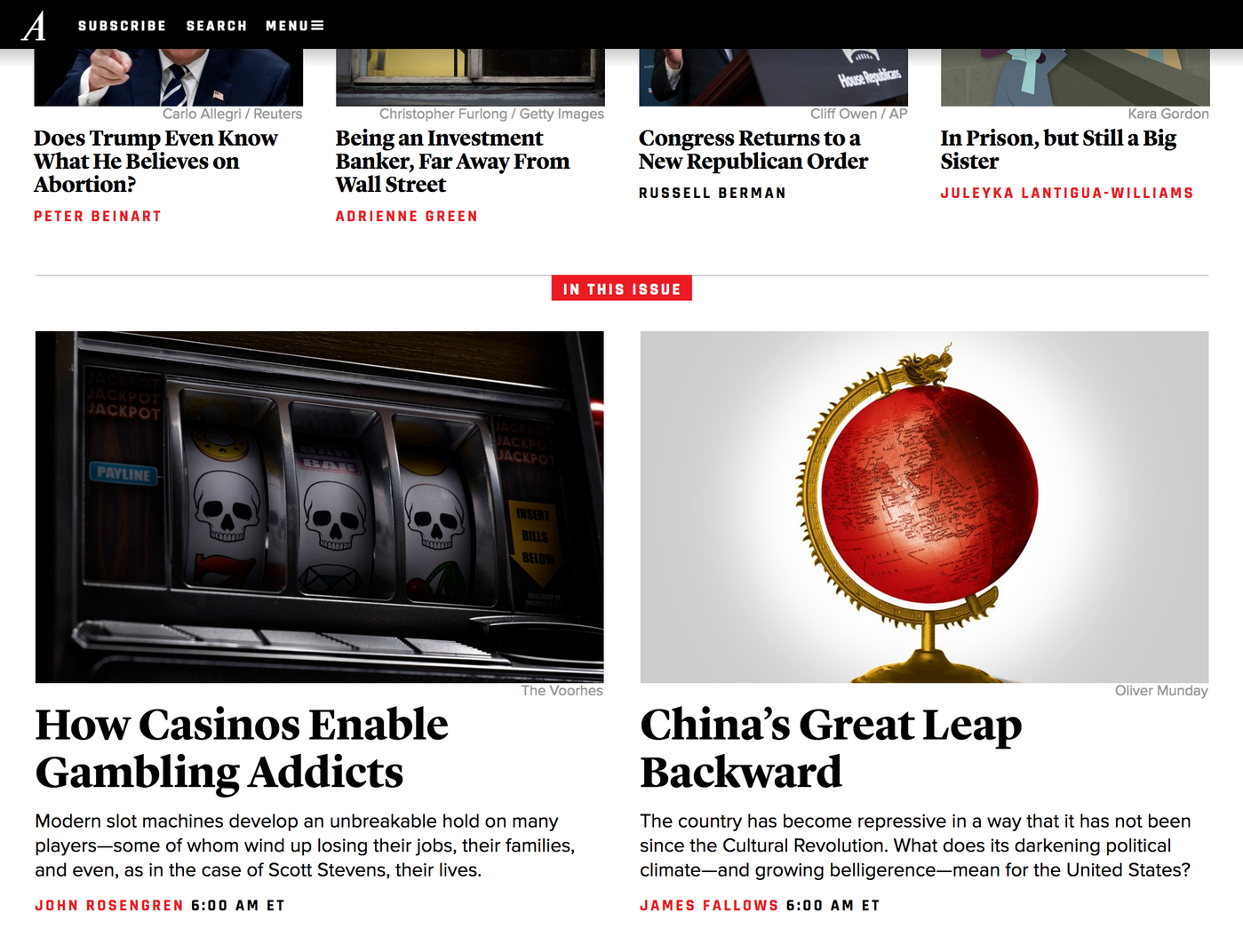 The Atlantic website (2016) - Fonts In Use