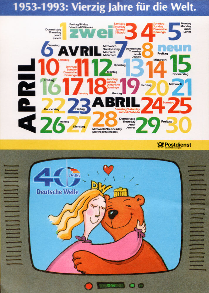 Deutsche Welle 1993 calendar - Fonts In Use