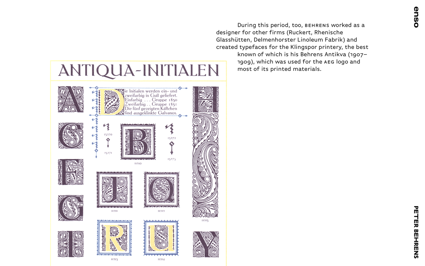 Enso magazine: Peter Behrens - Fonts In Use