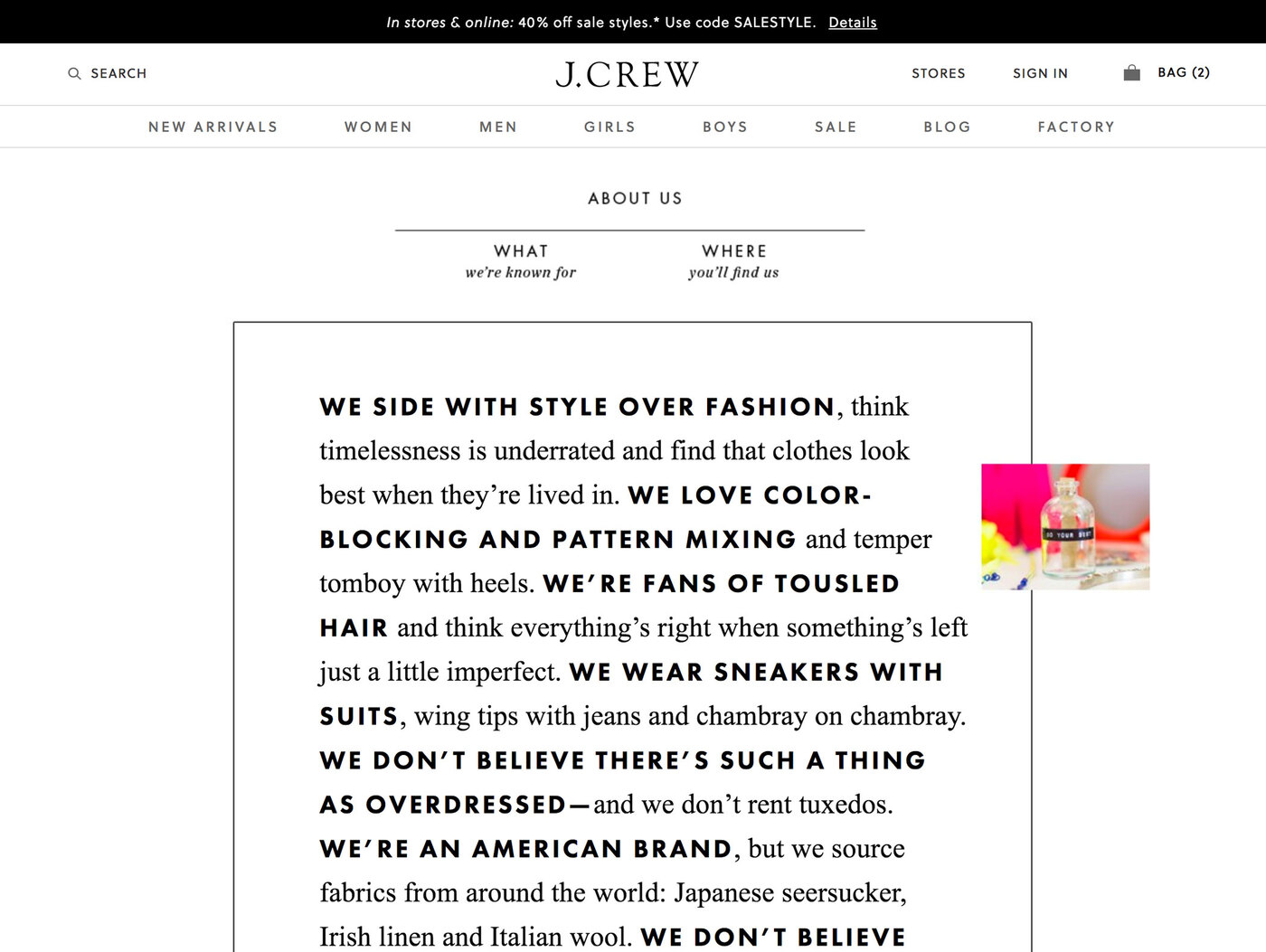 J.Crew website (2017) - Fonts In Use