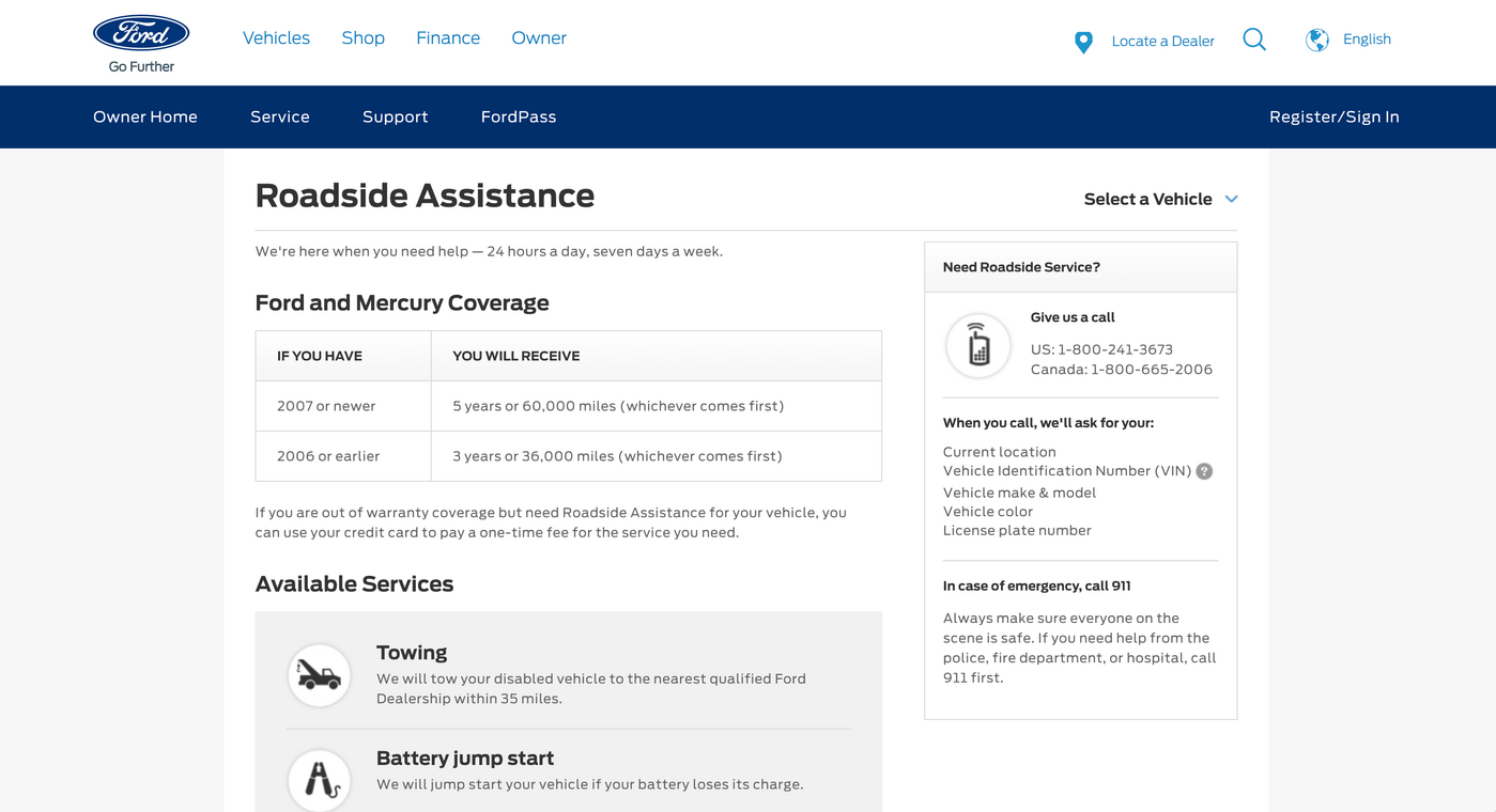 Ford website - Fonts In Use