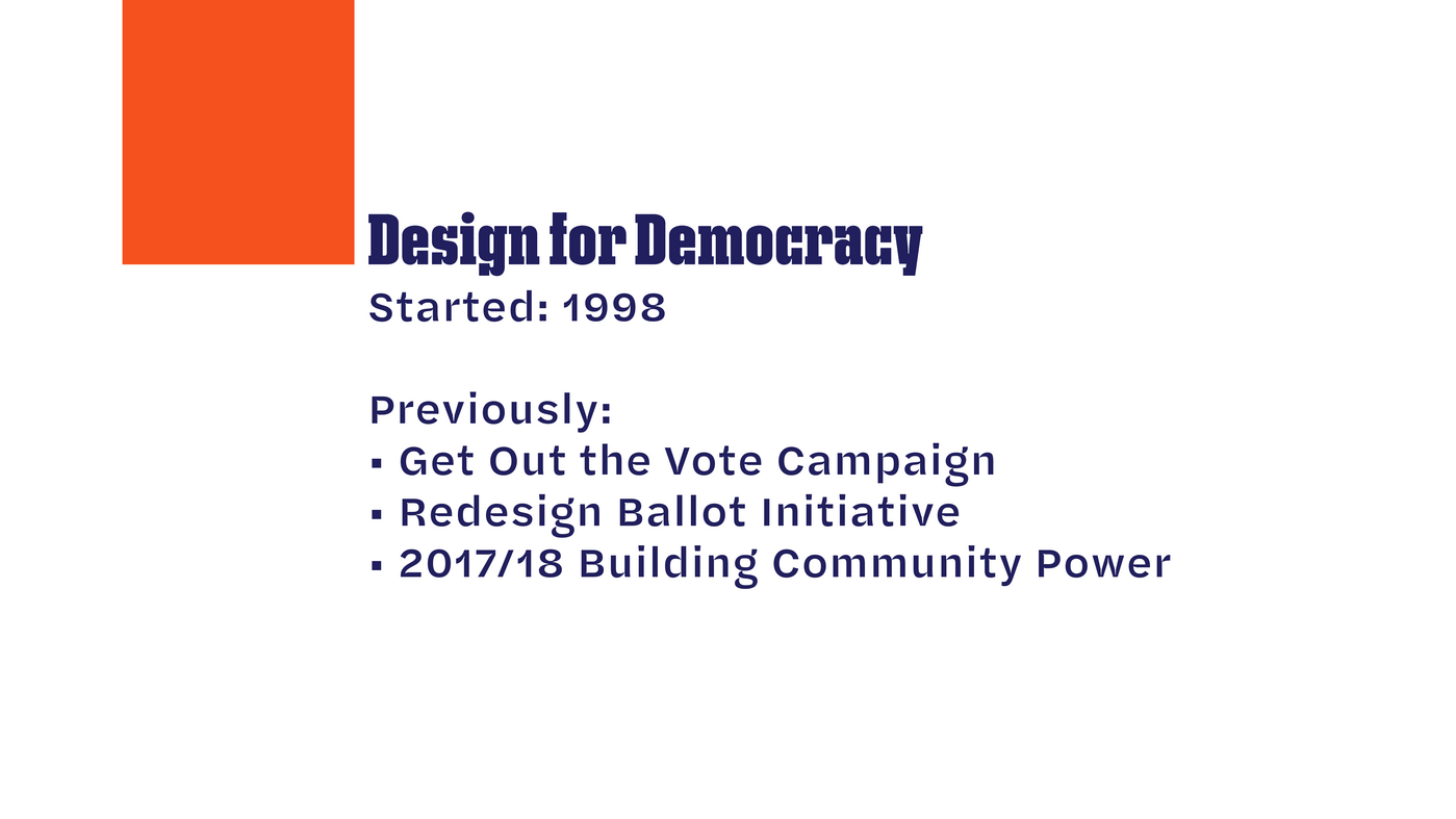 Design for Democracy slides - Fonts In Use