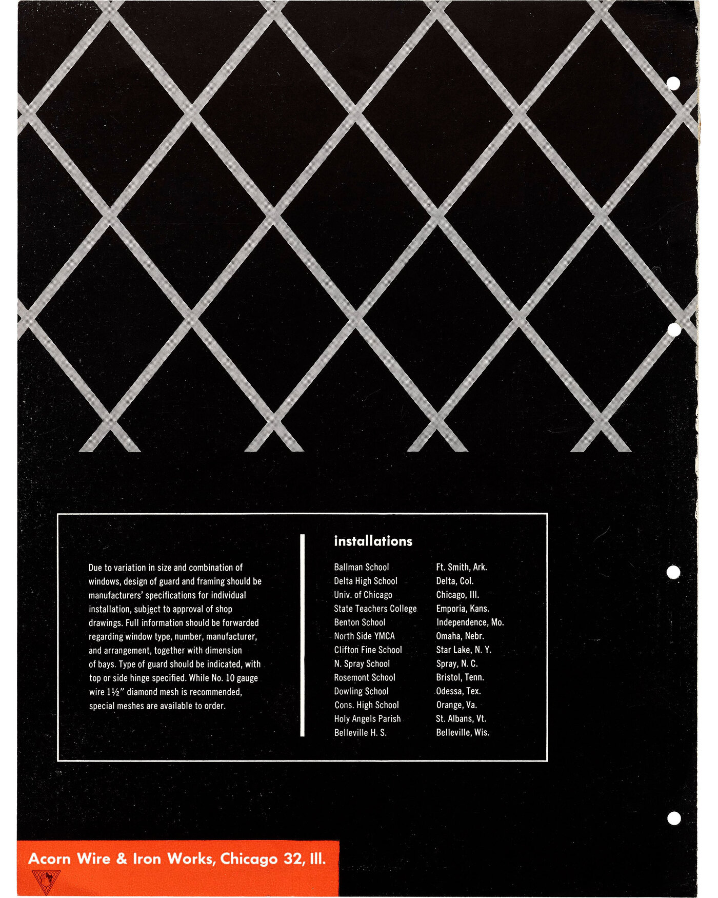 “Wire Mesh Gymnasium Window Guards” brochure - Fonts In Use