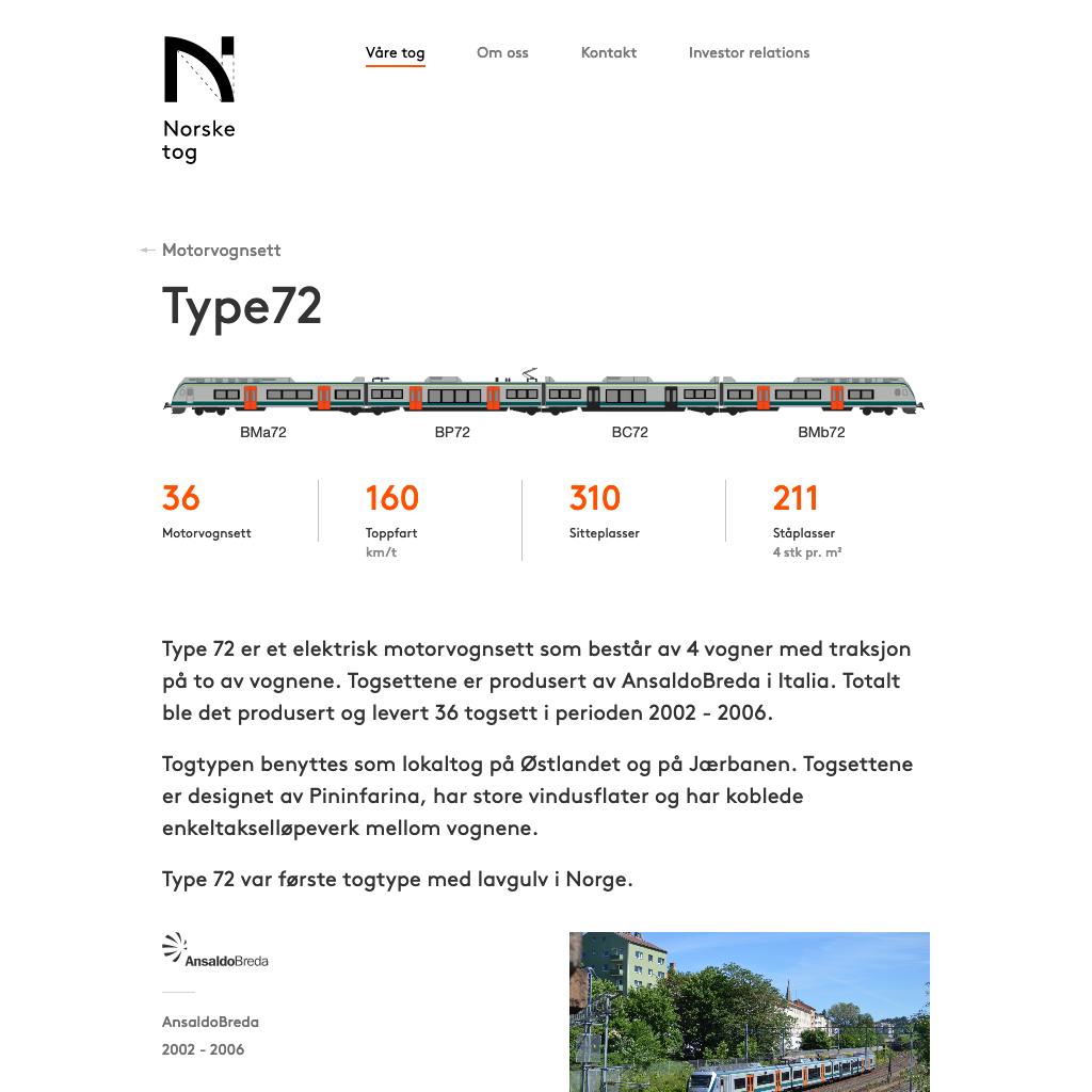 Norske tog website - Fonts In Use