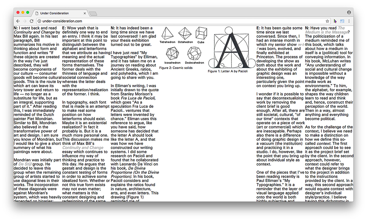Under Consideration - Fonts In Use