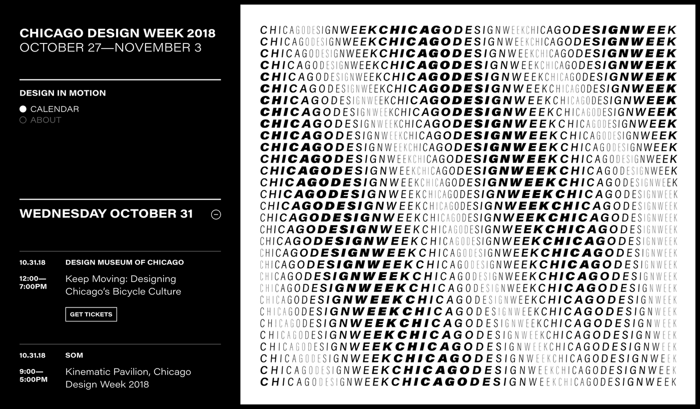 Chicago Design Week 2018: Design in Motion - Fonts In Use