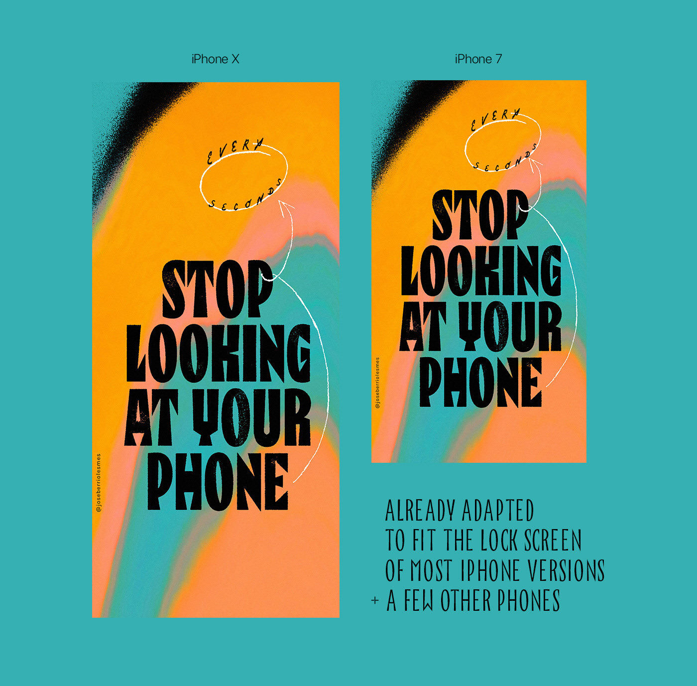 “Stop Looking at Your Phone” wallpaper - Fonts In Use
