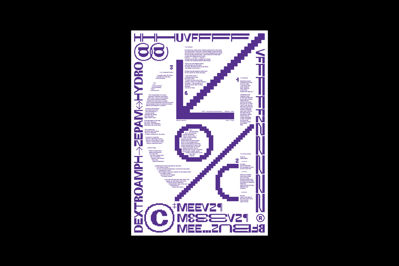 “Fuzzy Buzzy” in feeeels magazine, No. 1 - Fonts In Use